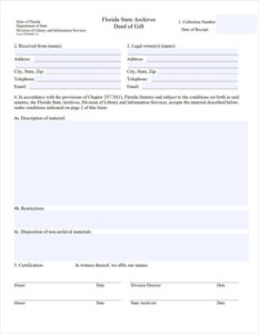 Printable Deed of Gift Form
