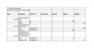 Printable General Ledger Template