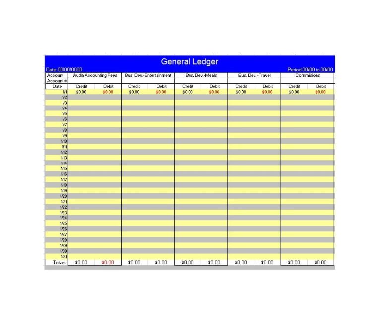 Self-Employment Ledger Template (Word)