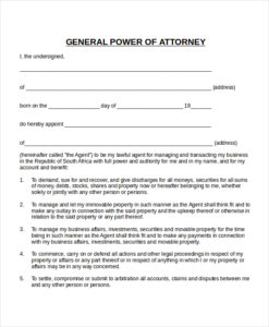 General Power of Attorney Template (Word)