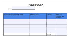 Printable HVAC Invoice Template