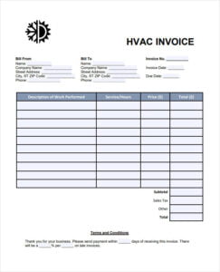 Printable HVAC Invoice Template