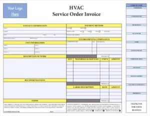 Printable HVAC Invoice Template