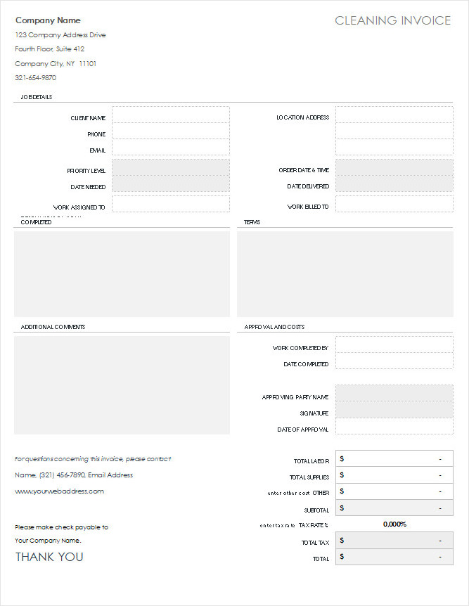 Cleaning Service Receipt Templates & Examples