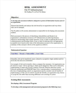 IT Risk Assessment Template