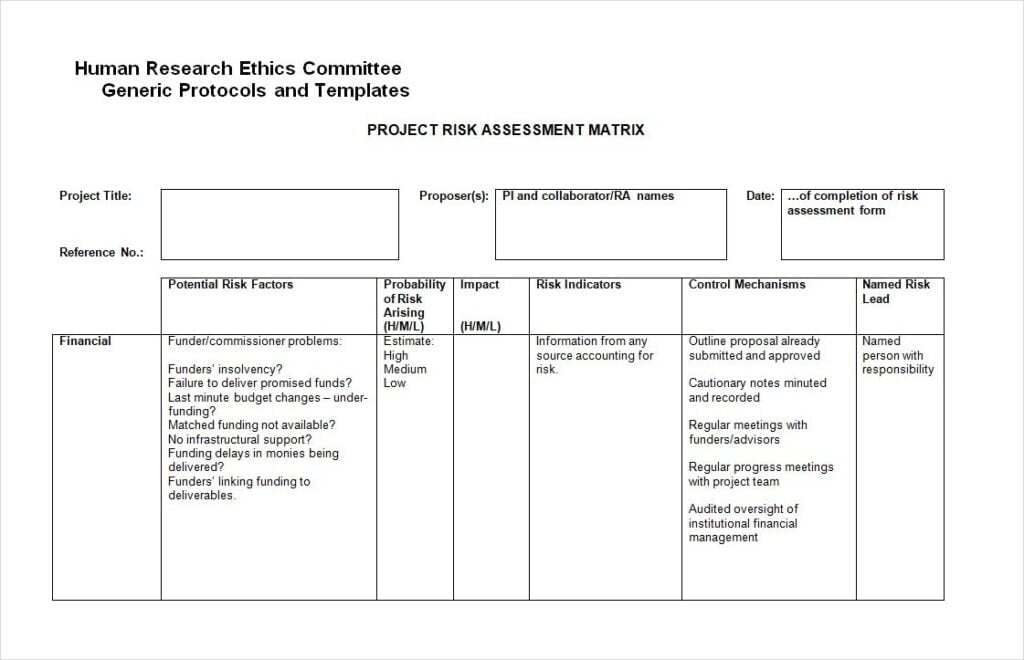 IT Risk Assessment Template
