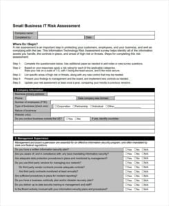 IT Risk Assessment Template