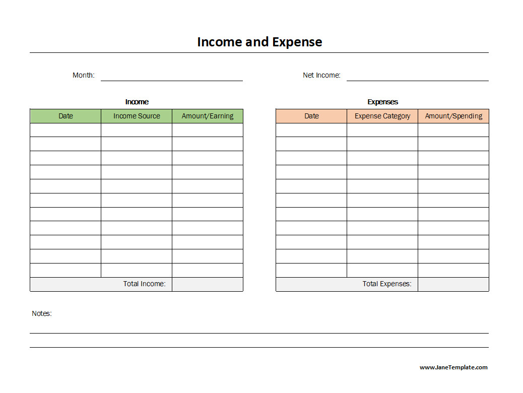 Free Income And Expense Template (Excel)