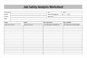 Printable Job Safety Analysis Template