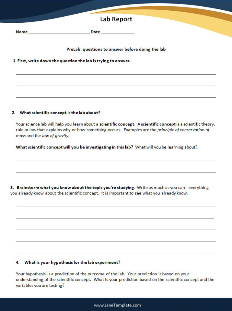 Free Lab Report Template (Word)