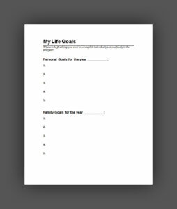 Free Printable Life Planning Template (Word)