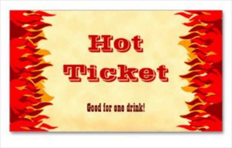 Printable Meal Ticket Template