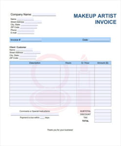 Printable Artist Invoice Template