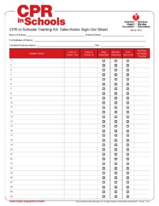 Material Sign-out Sheet Template