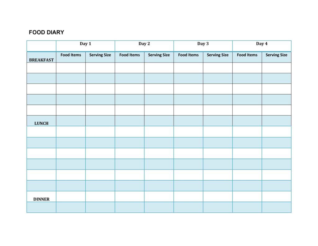 Free Printable Meal Log Template