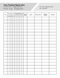 Free Printable Meal Log Template