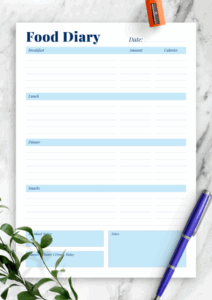 Free Printable Meal Log Template