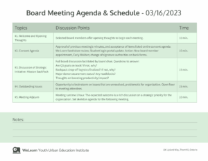 Free Printable Meeting Schedule Template