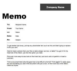 Memo Format Template (Word)