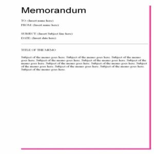 Memorandum Template (Word)