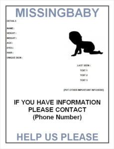 Printable Missing Person Template