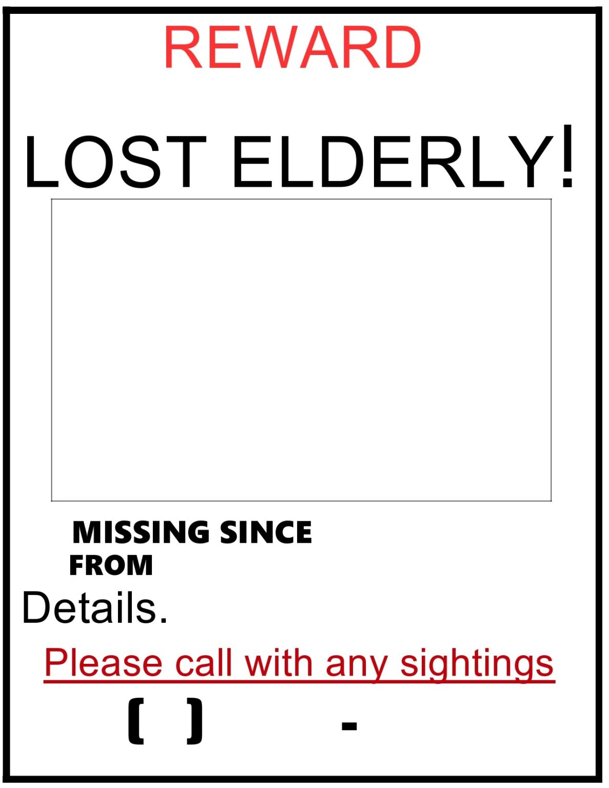 Customizable Missing Person Flyer Template (Word)