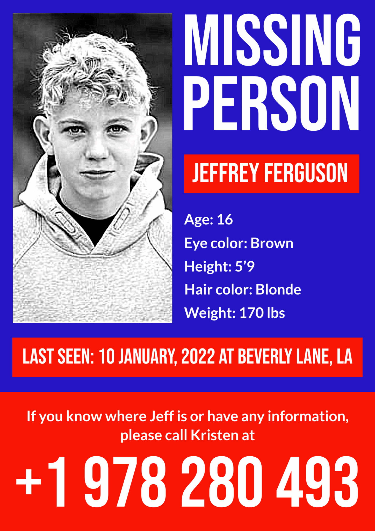 Customizable Missing Person Flyer Template (Word)