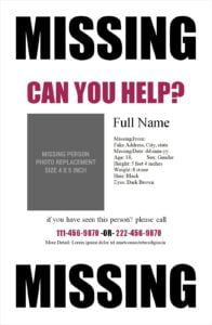 Printable Missing Person Template