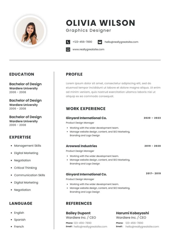 Customizable Modern Resume Template (Word)