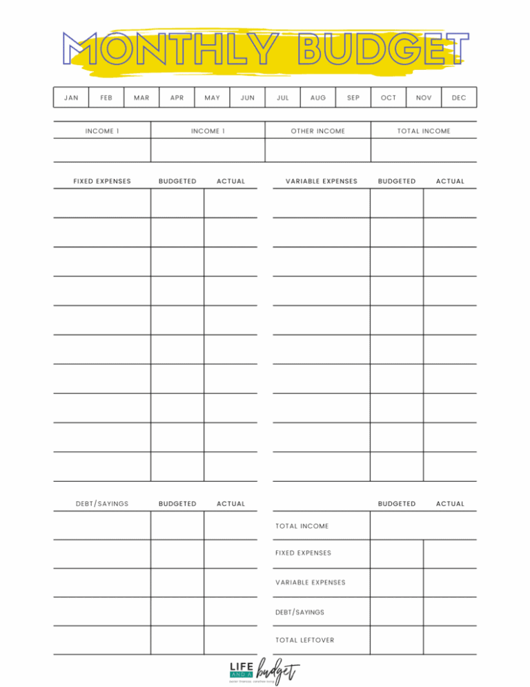 Money Management Worksheet Template