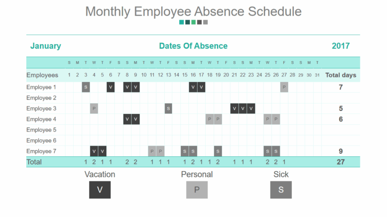 Monthly Employee Schedule Template