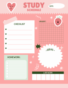 Monthly Study Reminder Planner Template