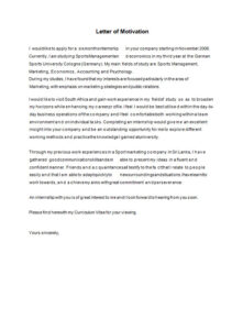 Motivation Letter Template (Word)