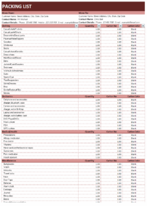 Printable Moving Packing List Template