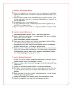 Printable Moving Checklist Template