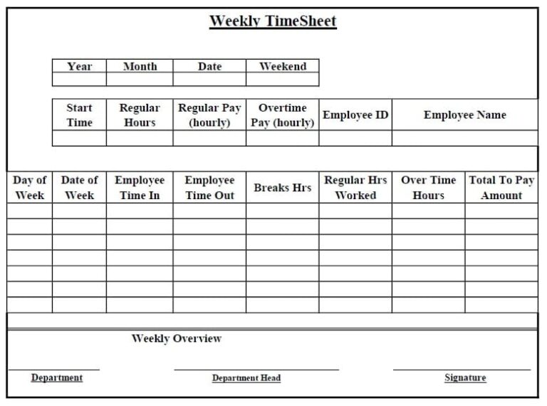 Multiple Job Timesheet Template (Excel)