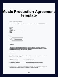 Music Production Agreement Template