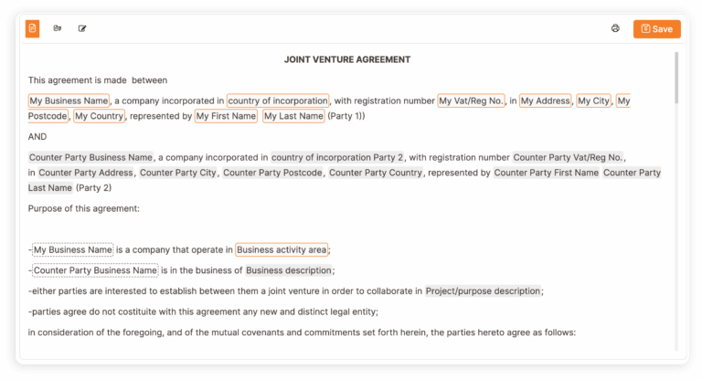 Mutual Agreement Template Between Two Parties