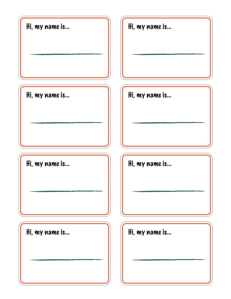 Free Customizable Name Tag Template (Word)
