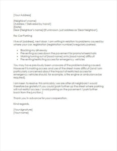 Printable Parking Warning Notice Template