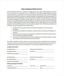 Printable Employee Referral Form