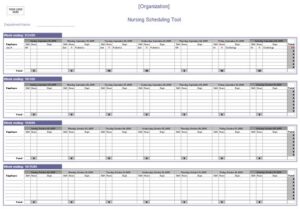 Free Printable Nursing Schedule Template
