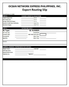 Printable Routing Slip Template
