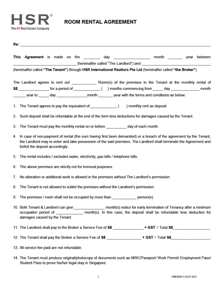 Occupancy Agreement Template (Word)