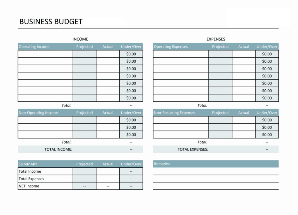 Office Expense Budget Worksheet Template