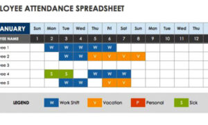 Office Staff Attendance Sheet Template
