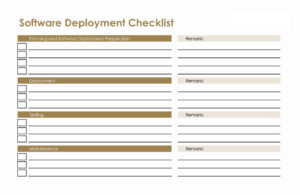 Printable PC Deployment Checklist Template