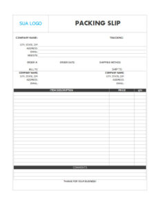 Free Printable Packing Slip Template