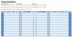 Printable Panel Schedule Template