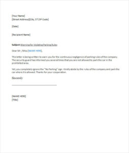 Printable Parking Warning Notice Template